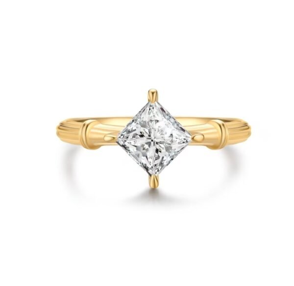 Brilliant Princess Cut Square Ring - DiamondCraft